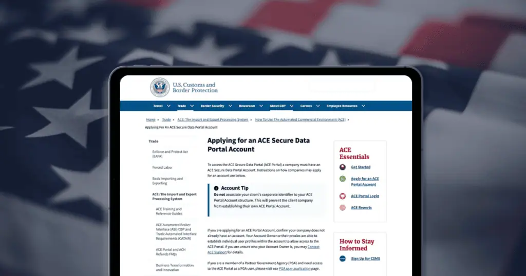 How to Get a CBP ACE Account - Passport
